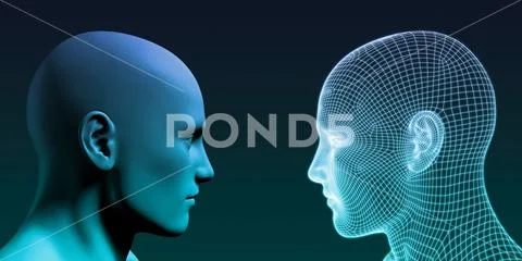 Man vs Machine: Royalty Free Illustration #76496602 | Pond5