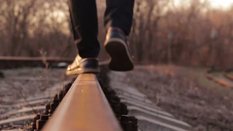 Walking Rail Stock Footage ~ Royalty Free Stock Videos | Pond5