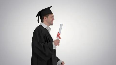 Man walking to the graduation ceremony o... | Stock Video | Pond5