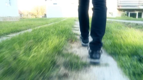 A man walking the path HD Video | Stock Video | Pond5