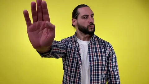 Man warning expression, NO gesture isola... | Stock Video | Pond5