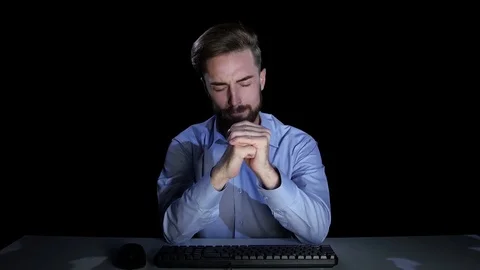 The man was crying and grieving reading ... | Stock Video | Pond5