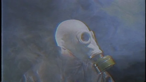 Man Wearing Gas Mask With Smoke Around V... | Stock Video | Pond5