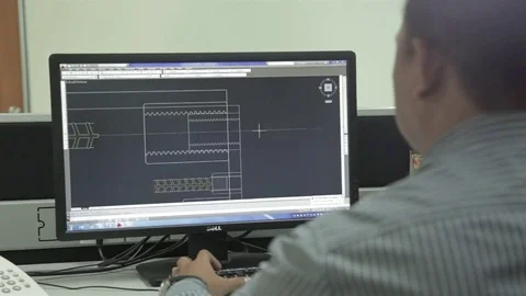 Man Working On Auto Cad Engineering Soft... | Stock Video | Pond5