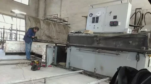 A man in working clothes cut grinder met... | Stock Video | Pond5