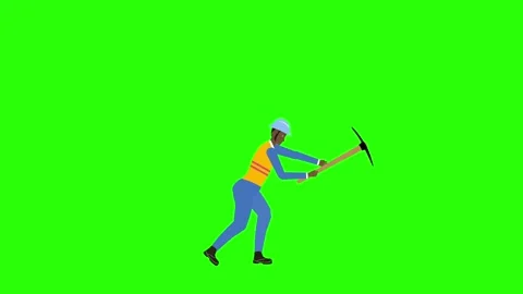 Man working with handle pick tool on gre... | Stock Video | Pond5