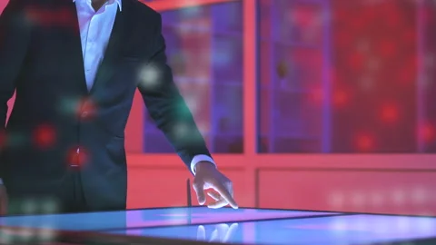 The man working with a sensor display on... | Stock Video | Pond5