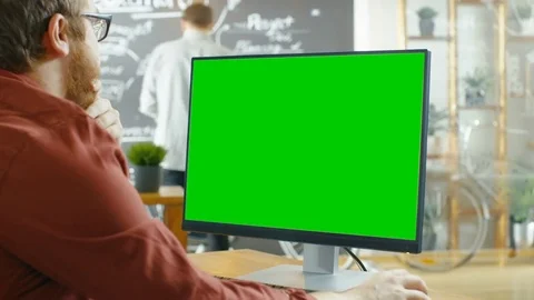 Green Screen Monitor Stock Video Footage | Royalty Free Green Screen ...