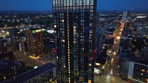 Manchester Skyline at night | Stock Video | Pond5