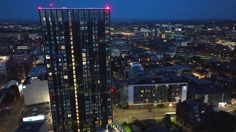 Manchester Skyline at night | Stock Video | Pond5