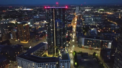 Manchester Skyline at night | Stock Video | Pond5