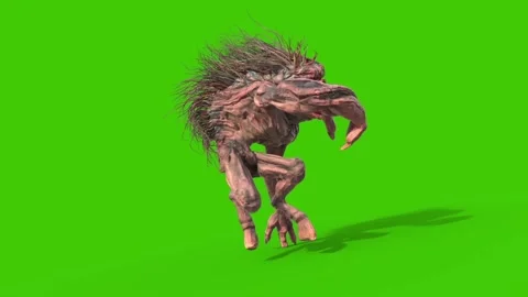 Mane Monster Long Fangs Attaks Green Scr... | Stock Video | Pond5