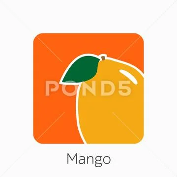 Mango icon simple flat vector illustration. Fresh mango sign: Royalty ...