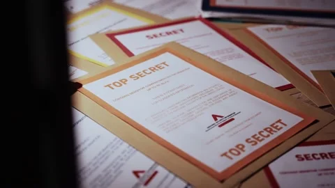 Manila folders with sensitive top secret... | Stock Video | Pond5