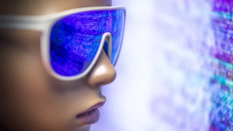 Mannequin head with tv static and distor... | Stock Video | Pond5