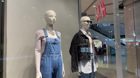 Mannequin model wear cloth display at gl... | Stock Video | Pond5