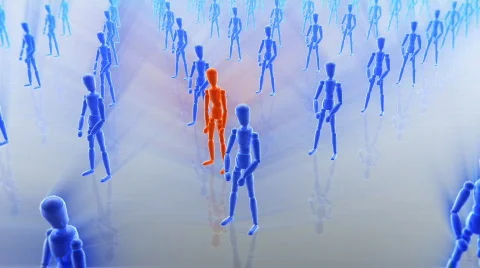 Mannequins shine, red is jumping, Alpha | Stock Video | Pond5