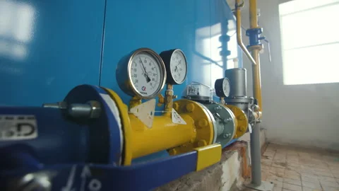 Manometer on pipe checking water pressur... | Stock Video | Pond5