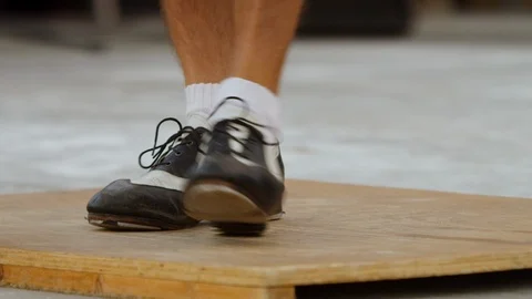 Mans feet performing tap dance on the wo... | Stock Video | Pond5