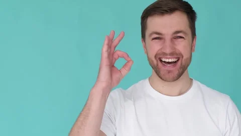 Man's hand gesture perfect, sign and goo... | Stock Video | Pond5