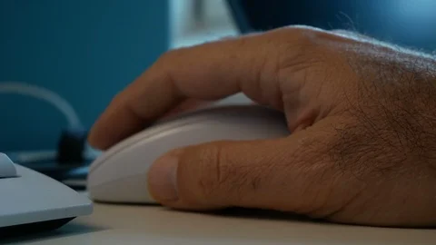 Man's Hand Gestures on a Mouse in a Mode... | Stock Video | Pond5