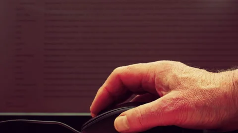 Man's hand mouse scrolling through email... | Stock Video | Pond5