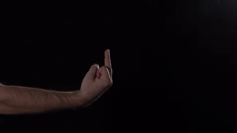 Man's hand showing middle finger gesture... | Stock Video | Pond5