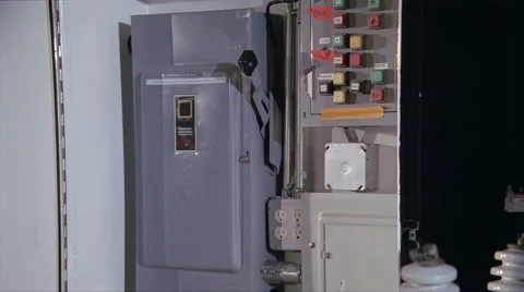 Man's hand turning breaker box switch to... | Stock Video | Pond5