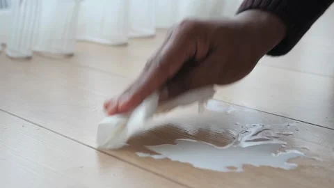 A man's hand washing the floor with a ti... | Stock Video | Pond5