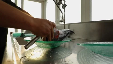 Man's hands cut gutted fish, cut off hea... | Stock Video | Pond5