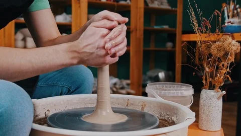 A man's hands forming piece of clay in s... | Stock Video | Pond5