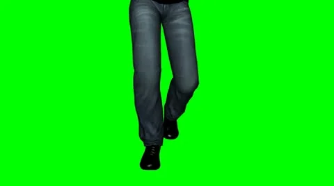 Man's legs tip-toeing green screen | Stock Video | Pond5