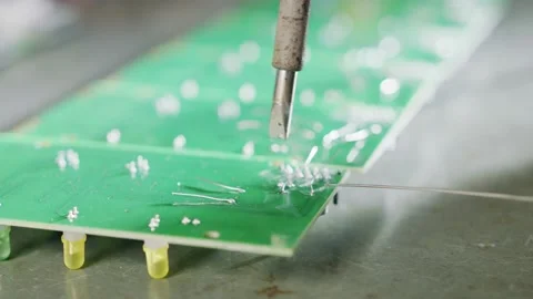 Manual soldering of wires and components... | Stock Video | Pond5