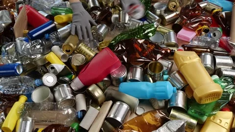 Manual sorting of recyclables materials.... | Stock Video | Pond5