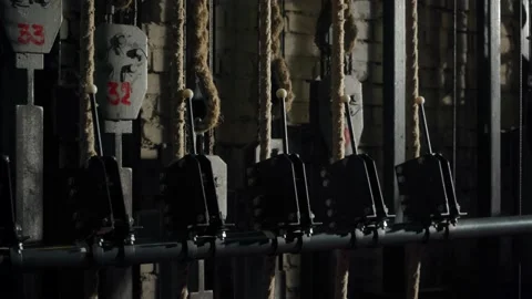 Manual system. Mechanics of the theater ... | Stock Video | Pond5