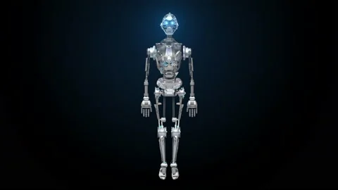 Manufacturing 3D humanoid robot body, Ar... | Stock Video | Pond5