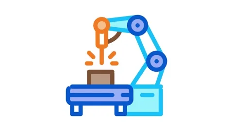 manufacturing engineering machine Icon A... | Stock Video | Pond5