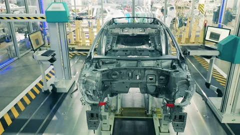 Manufacturing process of a new vehicle a... | Stock Video | Pond5