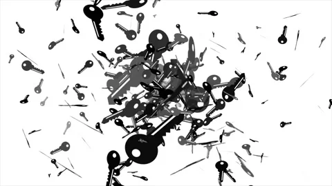 Many animated keys on white background r... | Stock Video | Pond5