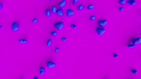 Many blue hearts falling into the pile o... | Stock Video | Pond5