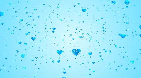 Many Blue Hearts Rising on a Light Blue ... | Stock Video | Pond5