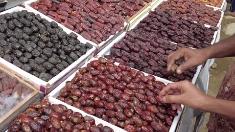 many date fruits display for sale at loc... | Stock Video | Pond5