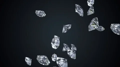 Many diamonds falling down. Looping anim... | Stock Video | Pond5