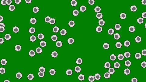 Many football balls flying and bouncing ... | Stock Video | Pond5