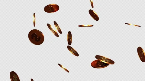 Many golden Dollar coins falling down on... | Stock Video | Pond5