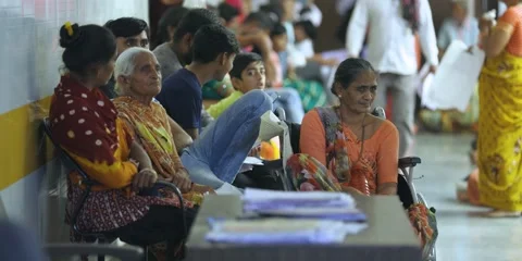 many Indian people waiting in the hospit... | Stock Video | Pond5