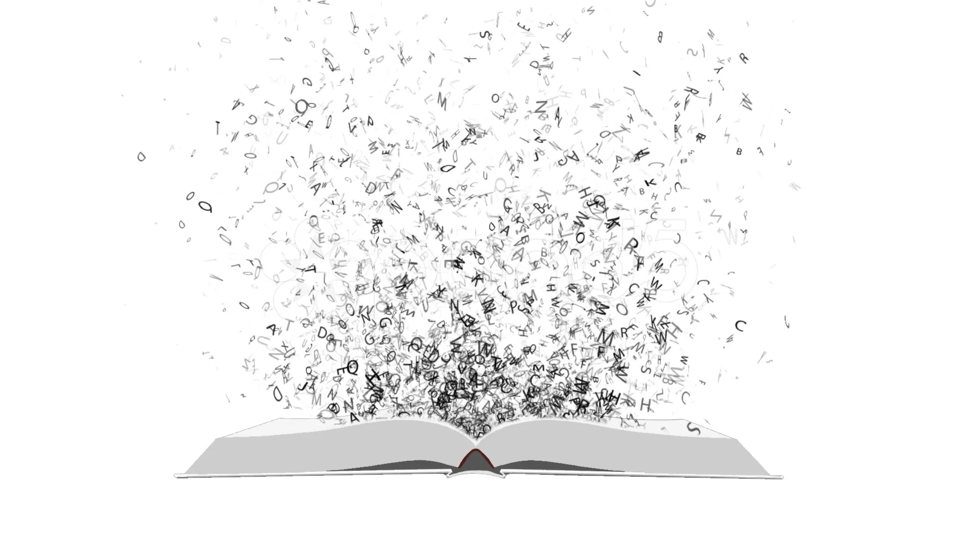 Open Book With Letters Coming Out