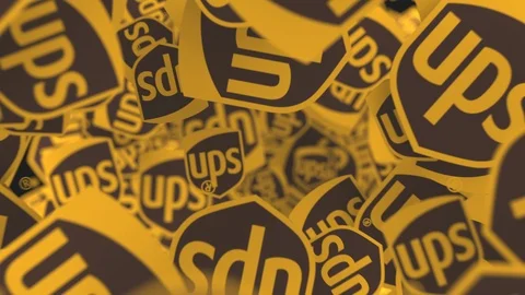 Many moving logos of UPS. Editorial loop... | Stock Video | Pond5