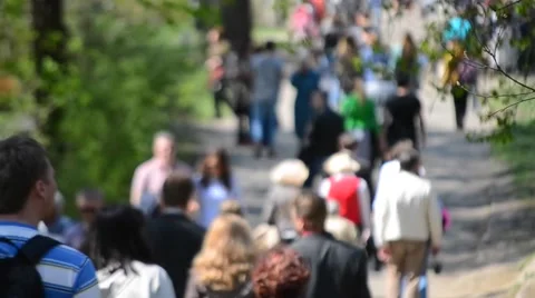 Many people, the crowd, walking along th... | Stock Video | Pond5