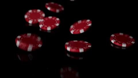 Many red poker chips falling in sow moti... | Stock Video | Pond5